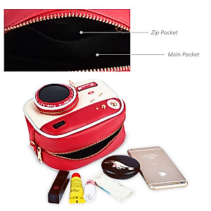 Crossbody Bag For Women Trendy Shoulder Bag with Zipper Pocket Unique Cute Purse Handbags (red)