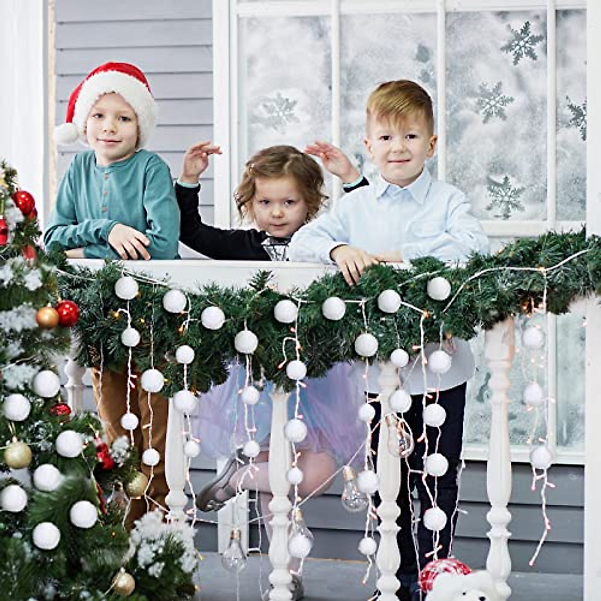 50 Pieces Valentines Pom Poms Craft Pompom Balls Pom Pom Balls Fake Snowballs Fuzzy Balls Pompom Puff Balls for Kids Art DIY Creative Valentine's Day Crafts Decorations (White, Multi Size)