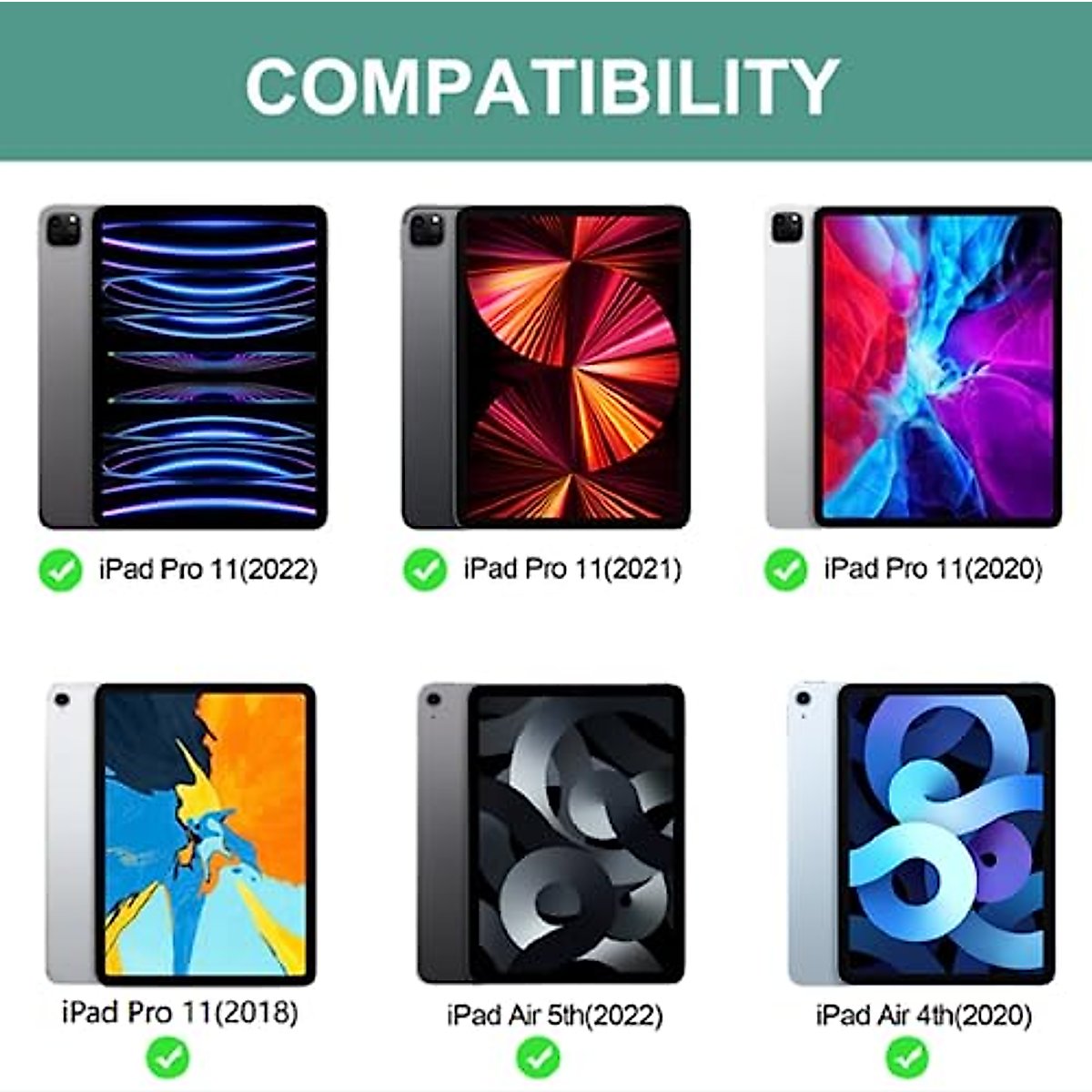 iPad Pro 11 Case with Keyboard, iPad Air 5th Generation Case with Keyboard, Keyboard Case for iPad Pro 11 inch 4th/3rd/ 2nd/1st Gen, iPad Air 5th/ 4th Gen 10.9, Detachable Keyboard with Pencil Holder