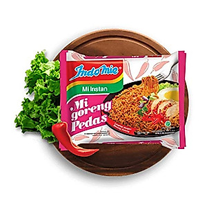 Indomie Mi Goreng Instant Stir Fry Noodles, Halal Certified, Hot & Spicy / Pedas Flavor 2.82 Ounce (Pack of 30)