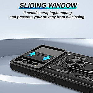 ATUMP for TCL 30XE 5G Phone Case with HD Screen Protector, Heavy Duty Shockproof with 360 ° Rotation Metal Kickstand [Military Grade] Protective Case for TCL 30 XE 5G, Black