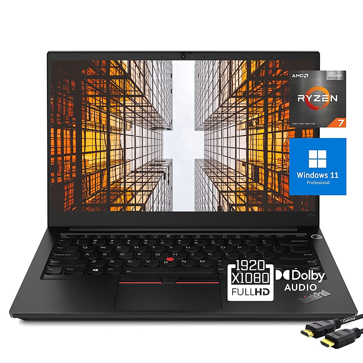 Lenovo Thinkpad E14, 14" FHD Business Laptop, AMD Ryzen 7 5700U(Beat i7-1195G7, 8 Cores, up to 4.3 Ghz), 16GB DDR4 RAM, 512GB PCIe SSD, BT 5, Dolby Audio, Long Battery Life, Windows 11 Pro, Black
