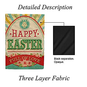 My Little Nest Seasonal Garden Flag Vintage Happy Easter Double Sided Vertical Garden Flags for Home Yard Holiday Flag Outdoor Decoration Farmhouse Banner 12"x18"