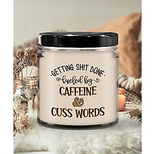 The Improper Mug Fueled by Caffeine and Cuss Words Candle for Coffee Lovers Sarcastic Rude Birthday Christmas Ideas for Mom Dad Funny Adult Humor 9 Oz. Vanilla Scented