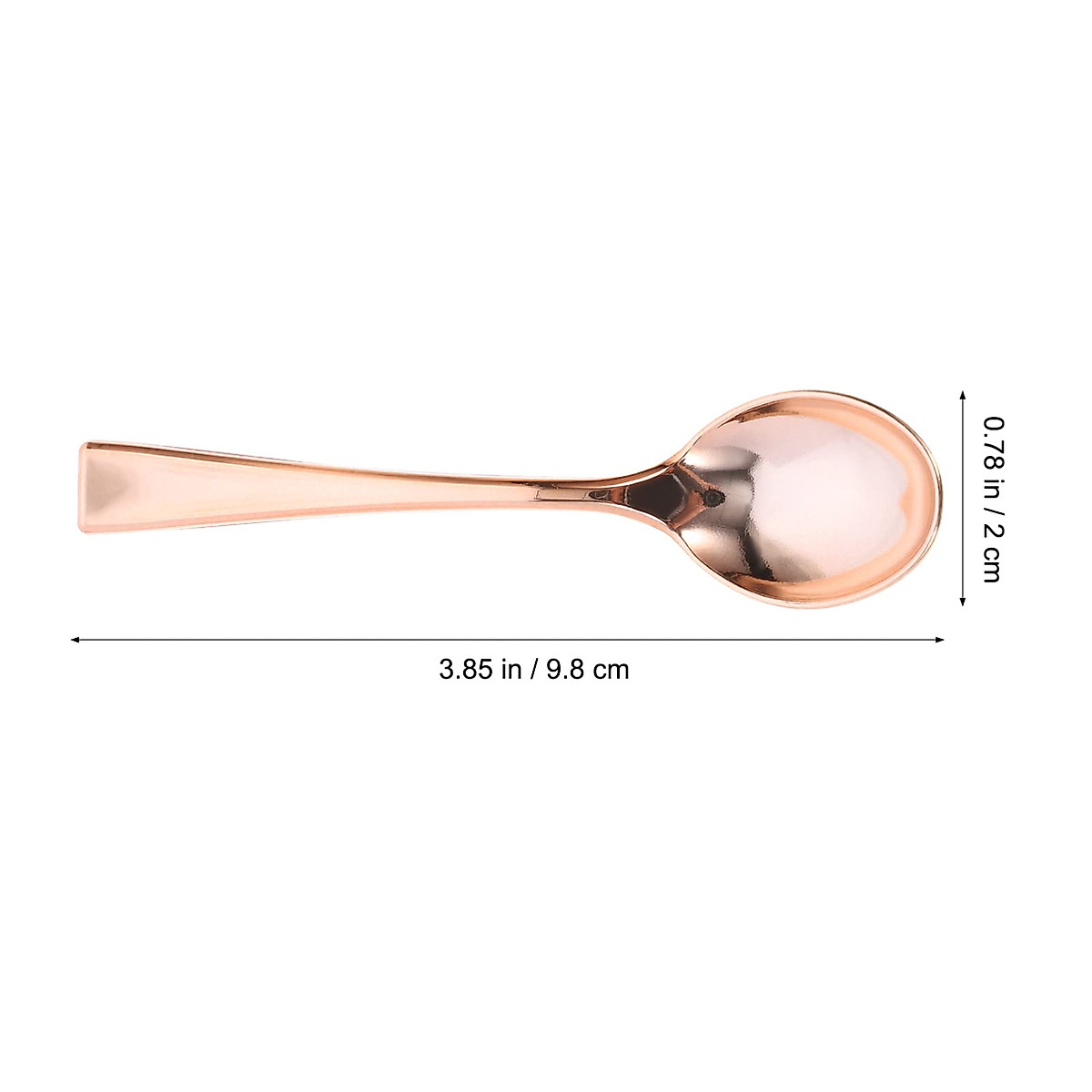 Yardwe 24pcs Disposable Plastic Mini Spoons Disposable Dessert Spoons,Gold Plastic Tasting Spoons for Desserts, Sampling, Ice-cream or Appetizers(Rose Gold)