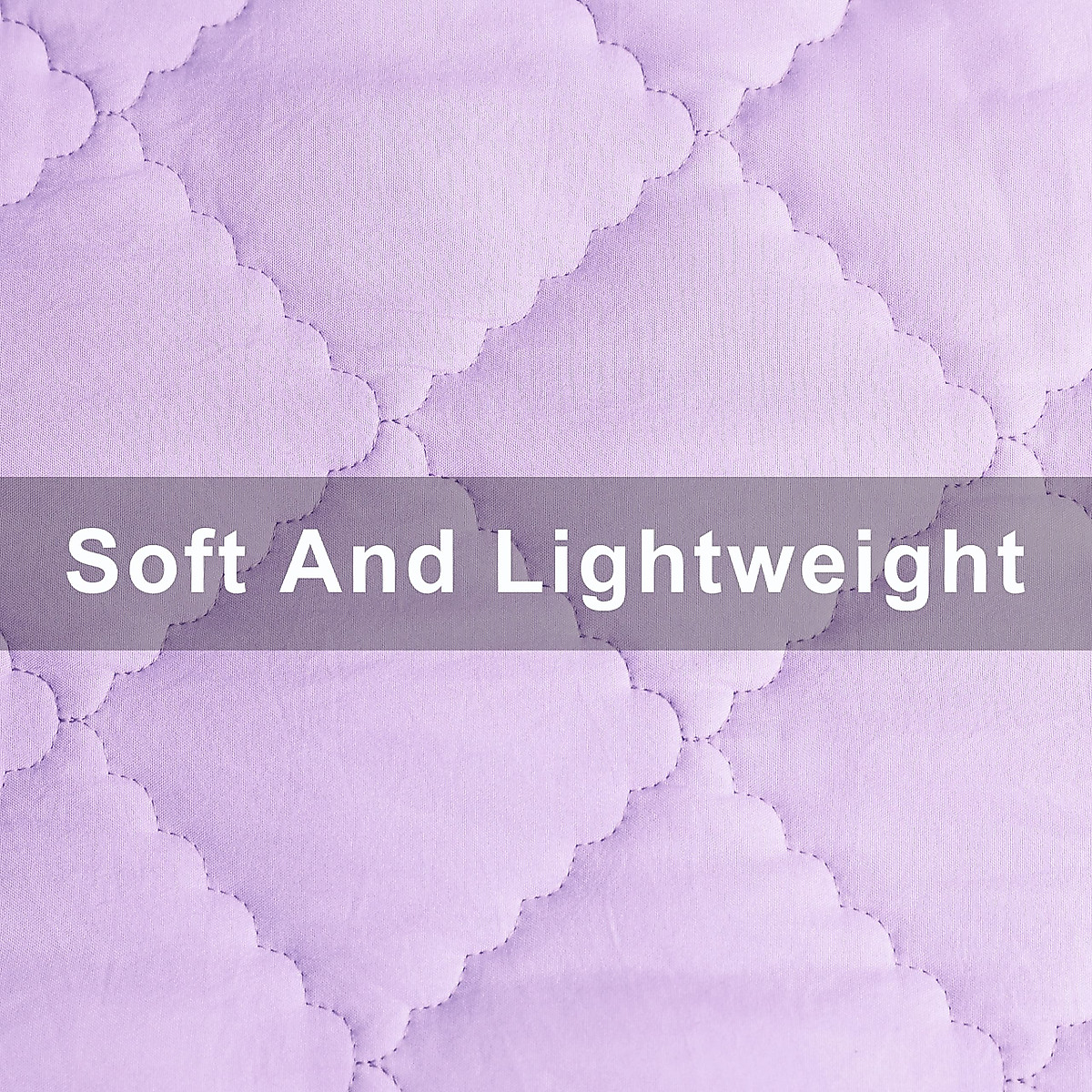 FLXXIE 4 Pieces Toddler Bedding Set, Soft and Breathable Microfiber Crib Sheet Set, Includes Quilted Comforter, Flat Top Sheet, Fitted Sheet, Envelope Pillow Case for Boys and Girls, Light Purple