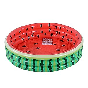 Kiddie Pool, Watermelon 3 Ring Inflatable Pool for Kids, Ideal Water Pool in Summer, 45 Inches Inflatable Swimming Pool, for Ages 3+