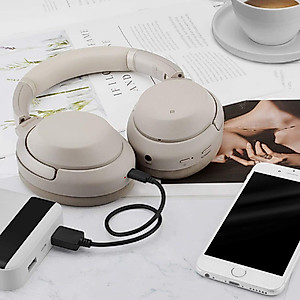 Geekria USB Headphones Short Charger Cable Compatible with Sony WH-1000XM6 WH-1000XM5 WH-1000XM4 ULT Wear WH-XB910N WH-CH720N Charger, USB-A to USB-C Replacement Power Charging Cord (1ft / 30cm)