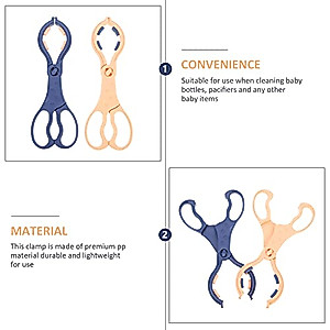 DOITOOL 2pcs Baby Bottle Holder Scissor Anti- Slip Feeder Clamp Baby Milk Bottle Clamp Feeding Bottle Tong Feeder Clip High Temperature Resistant Pacifier Tong