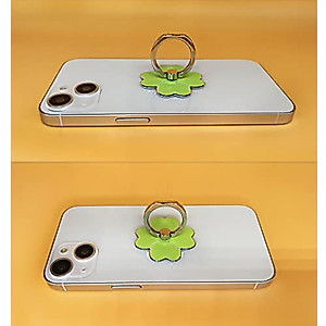 Cacylife Colorful Clover Cell Phone Ring Holder Set,4 Pack Cute Finger Rings,Compatible with iPhone,Samsung Galaxy,iPad,Tablet and Other Android Phones or Case(Pink,White,Green,Blue)