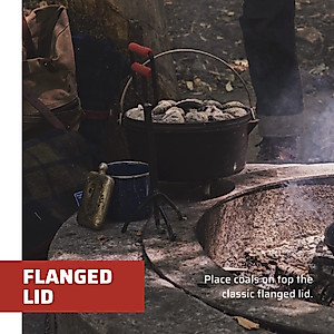 Camp Chef Classic Dutch Oven, True Seasoned Finish Cast Iron, 12" Dutch Oven