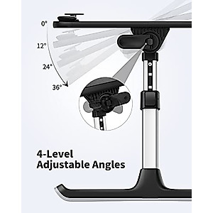 Laptop Desk for Bed, SAIJI Height & Angle Adjustable Laptop Stand for Bed, Lap Desk Bed Tray Table, Light Weight Foldable Portable Laptop table for Couch Sofa Chair Floor Desk for Adults, Kids (Black)