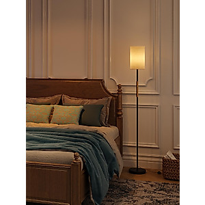 addlon Floor Lamps for Living Room, dimmable Floor lamp with Linen lampshade, Modern Standing Lamps, Bright Floor lamp for Bedroom and Office - Black