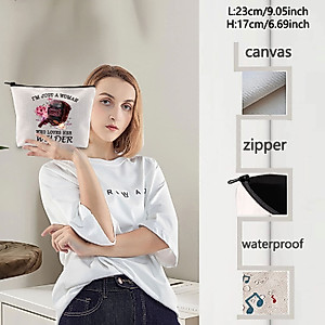 LEVLO I'm Just A Women Who Loves Her Welder Cosmetic Make Up Bag For Welder Wife,Welder Mom,Welder Girlfriend,Welder Sister, Welder Pride Life Inspired Gift (Loves Her Welde)