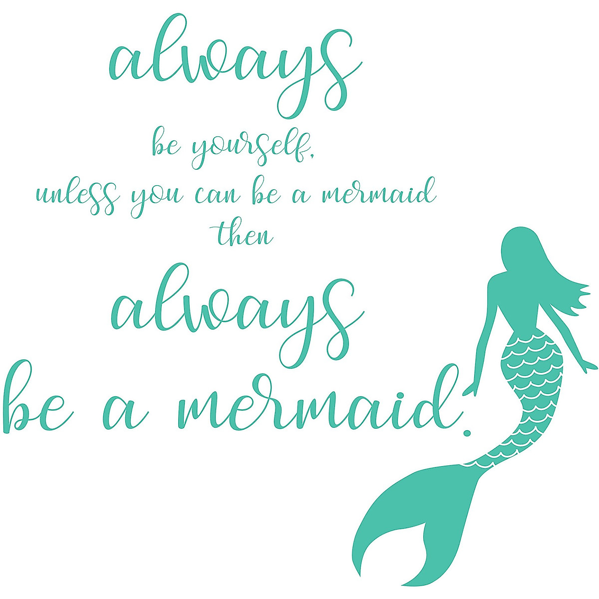 WallPops DWPQ2384 Always be a Mermaid Wall Quote, Green