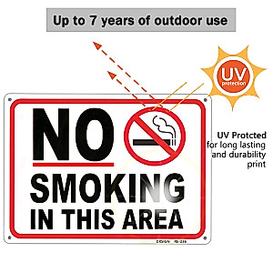 No Smoking Signs for Business No Vaping Sign 10"x14" Rust Free Aluminum UV Printed,4 pre-drilled Holes.Durable/Weatherproof (4-Pack)