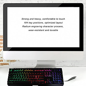 Mechanical Gaming Keyboard, Wired RGB Gaming Keyboard with Ergonomic Wrist Rest, 104 Keys USB Computer Keyboard for Laptop/Desktop/PC (Black)