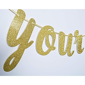 Drop Your Panties Glitter Gold Banner, Lingerie Shower Banner, Bachelorette Party Decorations (Gold)