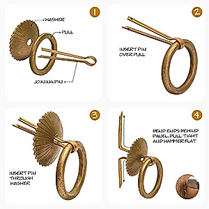 Hardware Philosophy Ring Brass Hardware Drawer Pulls Set 1-3/16" - Set of 2