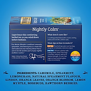 Twinings Nightly Calm Tea - Individually Wrapped Caffeine Free and Herbal Tea Bags, Sleep Tea with Calming Camomile, Spearmint and Lemongrass, Bedtime Tea, 20 Count (Pack of 2)