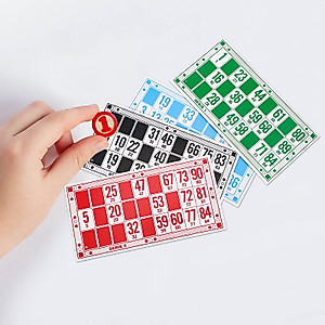 Ipetboom Russian Lotto Board Games Family Bingo Board Game Set of 48 Bingo Cards and 90 Wooden Chess, Great for Adults Kids Family Game Night, Halloween, School Classroom Activity, Bingo Parites