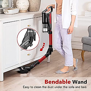 whall Cordless Vacuum Cleaner, 25kPa Suction 4 in 1 Foldable Cordless Stick Vacuum Cleaner,280W Brushless Motor 55 Mins Runtime,Lightweight Handheld Vacuum for Home Hard Floor Carpet Pet Hair