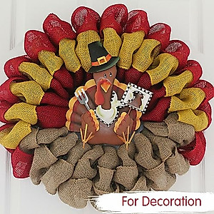 TONIFUL 1.5 Inch 4 Rolls Set Fall Ribbons Orange, Dark Red, Grass Green, Brown Burlap Wired Ribbons, for Thanksgiving Fall Wreath Home Decor Tree Topper Bow Decorations (6 yds/roll)