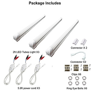 Taysing LED Interior Light Bar LED Shop Light 12 Volt Led Lights 20W 5000K 2ft Light Tube for Enclosed Trailer Lights Fixture for Camper Truck Van RV Trailer Cargo Cabient Motorhome Lorry 12V 3 Pack