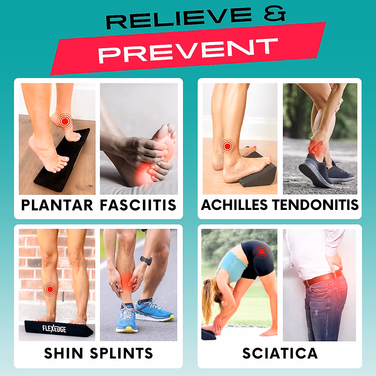 Slant Board for Calf Stretching | Balance Board Calf Stretcher for Plantar Fasciitis Relief,Achilles Tendonitis Relief,Shin Splint Relief,Squat Wedge