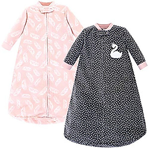 Hudson Baby Unisex Baby Long-Sleeve Fleece Sleeping Bag, Swan, 0-9 Months