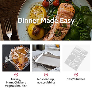 PanSaver Roasting Bag - Cooking Bags for Oven - Turkey Cooking Bag with Ties - Helps Keep Food Moist - Durable Nylon Bag - Easy Cleanup - 18 x 24 Inches, 100 Count