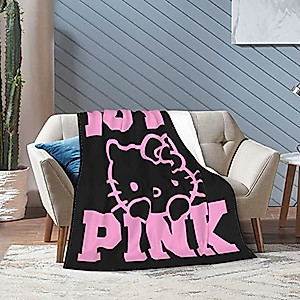 Lightweight Throw Blanket Ultra Soft Velvet Blanket Bed Blankets Quilt Durable Home Decor Blanket Sofa Blanket Carpet 50"x40" Cartoon Pink Kitty Cat (112)