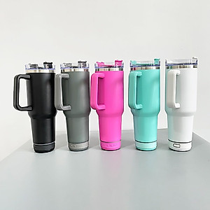 Zidech Music Speaker Tumbler Bluetooth-40 oz tumbler with handle and straw-Insulated Travel Mug - Music Coffee Cup (White)