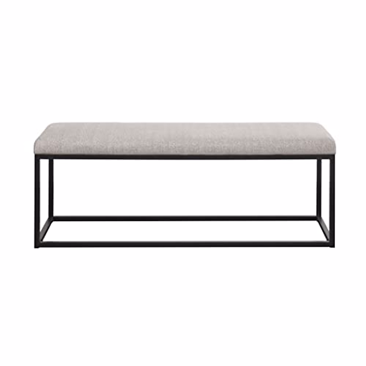 Ball & Cast Modern Upholstered Bench Entryway Bench Ottoman with Metal Frame, 48 Inch Grey