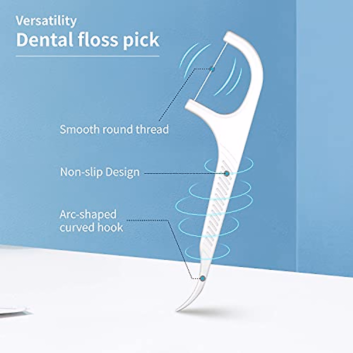Dental Floss Picks-Floss Dispenser Portable Storage Box Flossers for Adults,More Hygienic,Total 308 Count(White),Floss Pick Holder,with Refill and Floss Travel Case