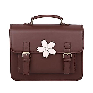 Buenocn Preppy Style Vintage backpack Pu Leather Women Shoulder Bag Cute floral Handbag messenger bag