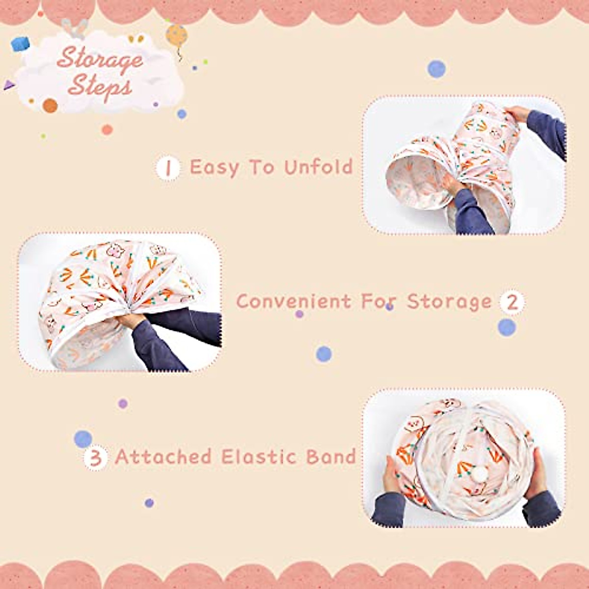 YUEPET Bunny Tunnels 3 Way Play Tubes Collapsible Rabbits Toys Small Animal Hideout for Rabbits Bunny Guinea Pigs Chinchilla Sugar Glider