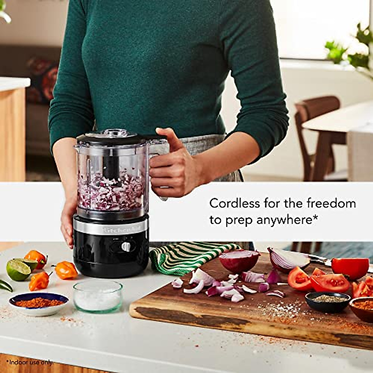 KitchenAid 5 Cup Cordless Food Chopper, Onyx Black