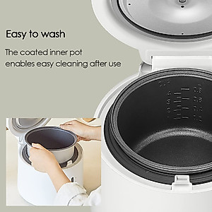 [CUCHEN] CRE-D0401W | Rice Cooker 4 Cup (Uncooked) (0.76 quarts): 4 person serving/per use | Warmer | Detachable Clean Cover | Nonstick Inner Pot | White [CUCHEN]