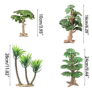 T-PTURET Green Scenery Landscape Model Trees Miniature Fairy Garden Tree Ornament Artificial Trees for DIY Crafts Building Model