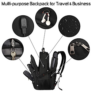 18.4 Laptop Backpack for Men, 55L Extra Large Gaming Laptops Backpack with USB Charger Port, TSA Friendly Flight Approved RFID Anti-theft Pocket, Water Resistant Suiltable for Travel Business Work