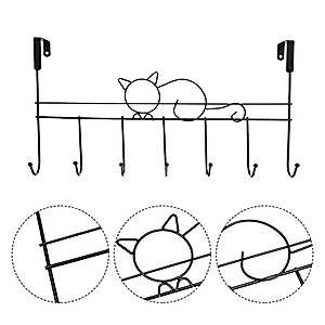 Cabilock Organizer Scarf for Glass Free Rack Back with Coat Hook Coats Duty Hanger Decorative Cat Clothing Metal Hooks Black Bathroom Bath Hats Office Key Iron Kitchen Bag Towel Holders