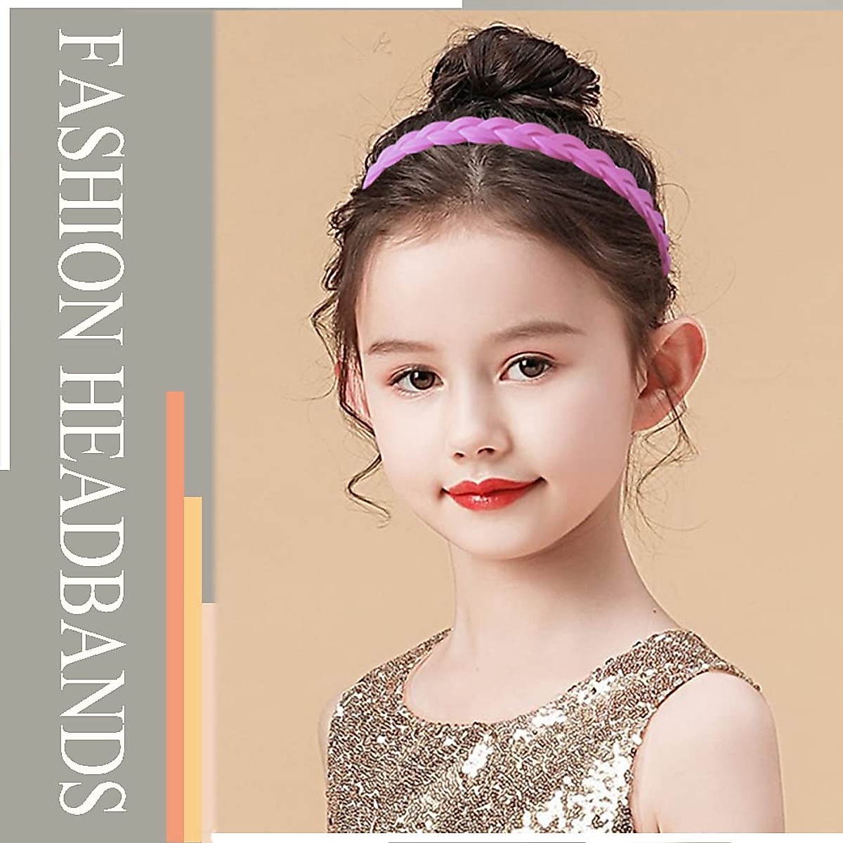 Springtime 12pcs Colorful Headbands for Girls Women Pigtail Hairbands With Teech Plastic Hard Hair Hoops