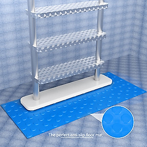 DECOHS Pool Ladder Mat- 9" x 36" Non-Slip Pool Step Mat-Protective Swimming Pool Ladder Mat for Above Ground Pools Steps Stairs Ladders (Dots-1PC)