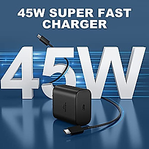 45W Super Fast Charger Type C, USB C Android Phone Charger for Samsung Galaxy S23 Ultra/S23/S23+/S22 Ultra/S22/S21 Ultra/S21/S20/S20 Ultra/Note 20/Galaxy Tab, PPS/PD Charger Block with 6.6ft Cable
