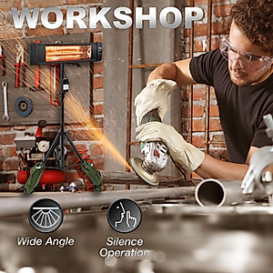 Dr Infrared Heater DR-338 Carbon Infrared Patio Heater with Tripod, Black, 23x40 Inches