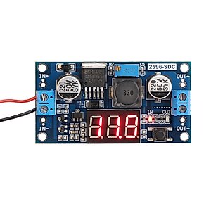 24v to 12v Step Down Converter, DROK LM2596 Analog Control Buck Transformer DC-DC Voltage Reducer Regulator Module 36V 24V 12V to 5V 2A Power Inverter Volt Stabilizer with Red LED Display Voltmeter