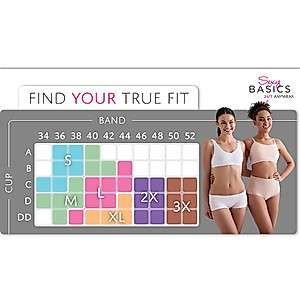 Sexy Basics Women's Cotton Spandex Racer Back Bra | 4 Way Stretch Pullover Workout Sport Bras (Multi-Pack)