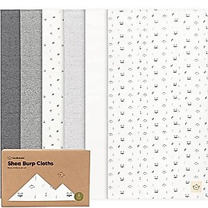 6-Pack Organic Burp Cloths Baby Girl, Boy - Large Baby Burp Cloths, Burping Cloths for Babies, Boys, Girls, Cotton Burp Cloth, Spit Up Burp Rags, Newborn Burp Clothes, Burp Cloths Neutral (Neutrals)