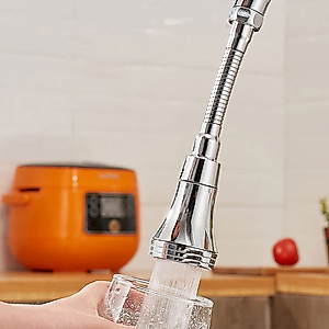 DOITOOL 1PC Faucet sink water tap head Movable Kitchen Tap Head Fauce Sprayer Head bathtub water tap bathtub accessories Water Tap Extender filter to rotate one-hand Stainless steel